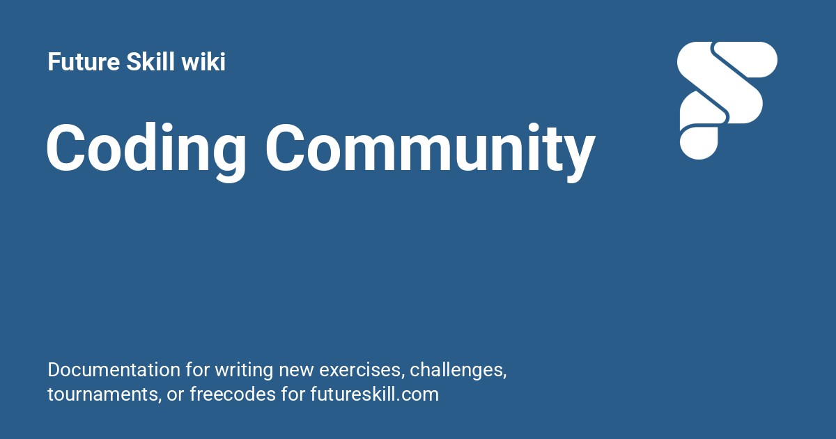Coding Community - Future Skill wiki