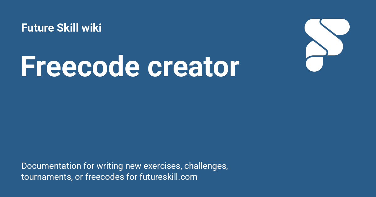 Freecode creator - Future Skill wiki